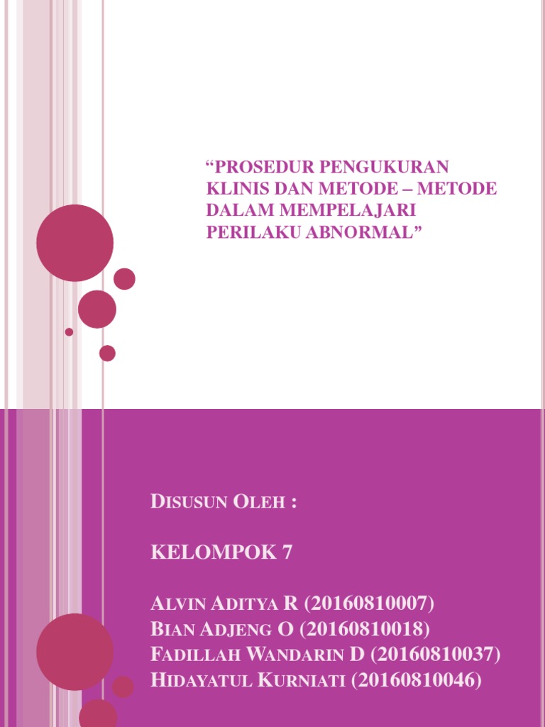 Prosedur Pengukuran Klinis Dan Metode - Metode | PDF