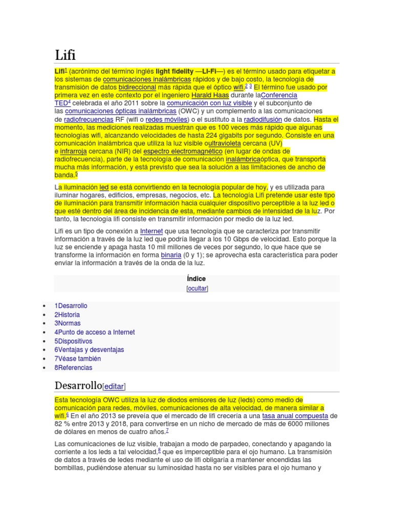 Lifi | PDF | Tecnología móvil | Telecomunicaciones