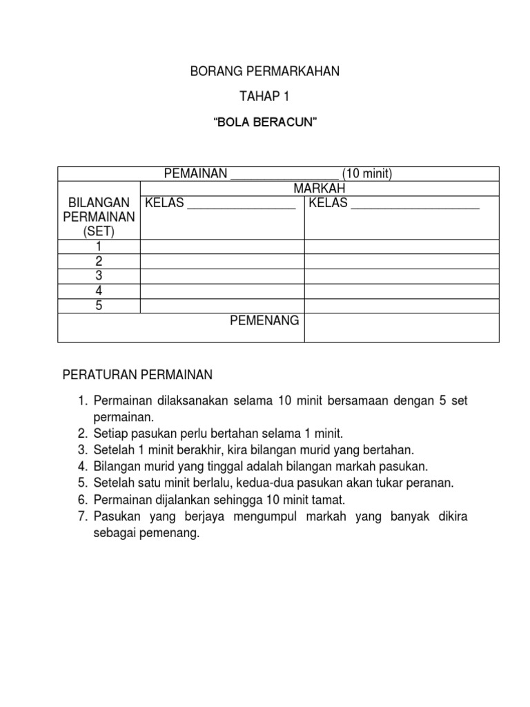 Borang Permarkahan | PDF
