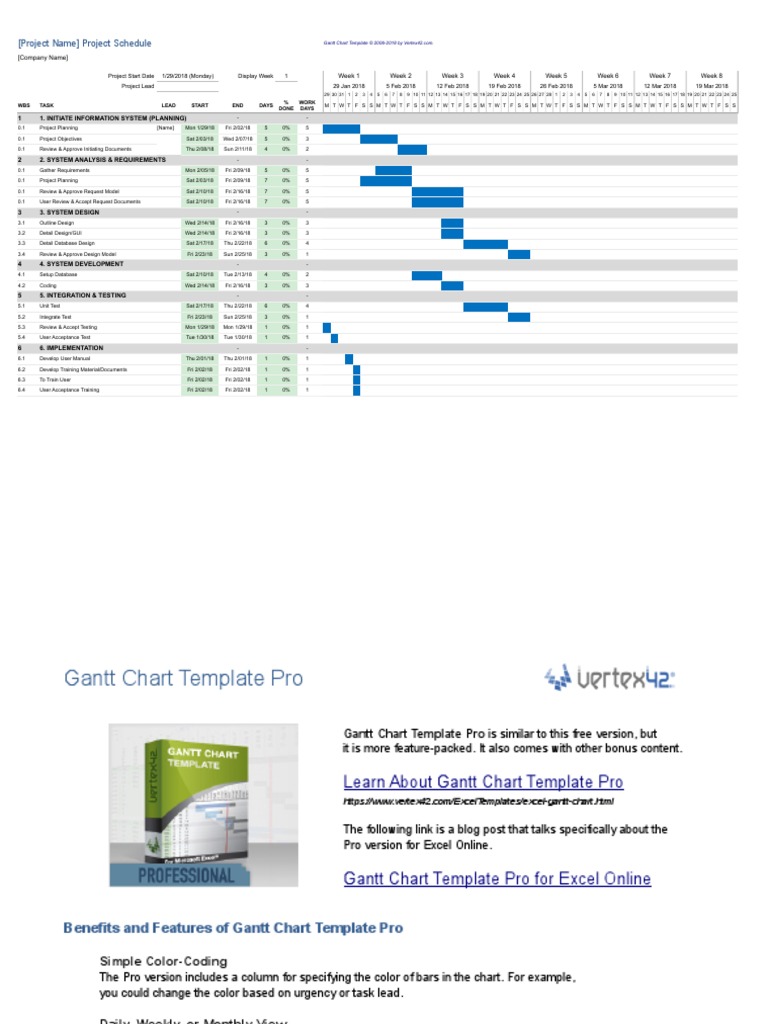 (Project Name) Project Schedule: 1 1. Initiate Information System (Planning) | PDF | Spreadsheet ...