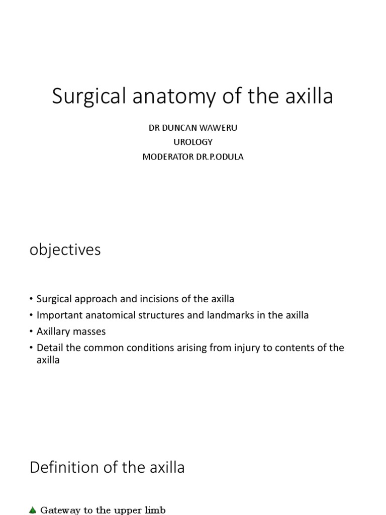 Anatomy of The Axillar | PDF | Arm | Lymphatic System