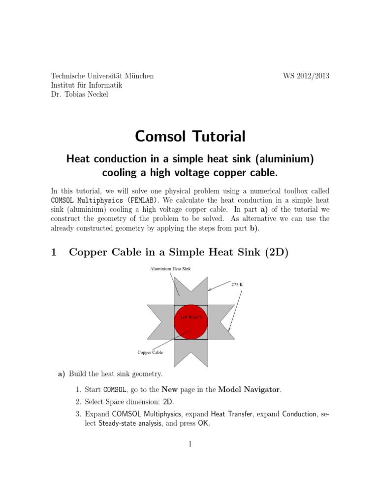 Comsol Tutorial: Heat Conduction in A Simple Heat Sink (Aluminium ...