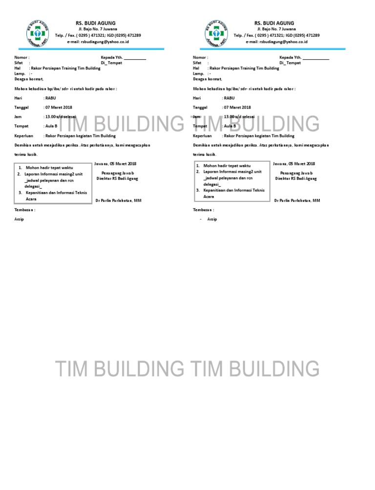 Undangan Tim Building | PDF