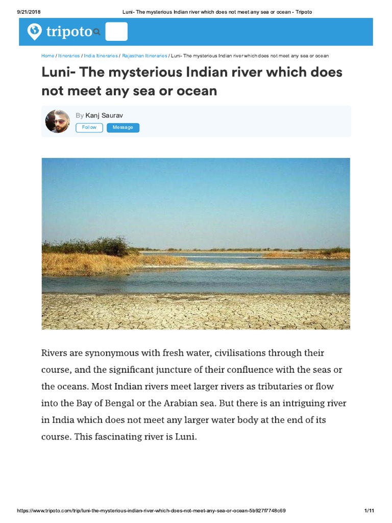 Luni - The Mysterious Indian River Which Does Not Meet Any Sea or Ocean - Tripoto | PDF