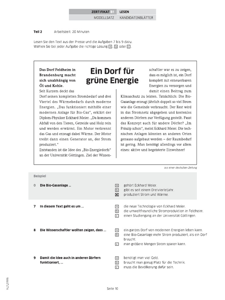 Goethe B1 Lesen 1 PDF | PDF