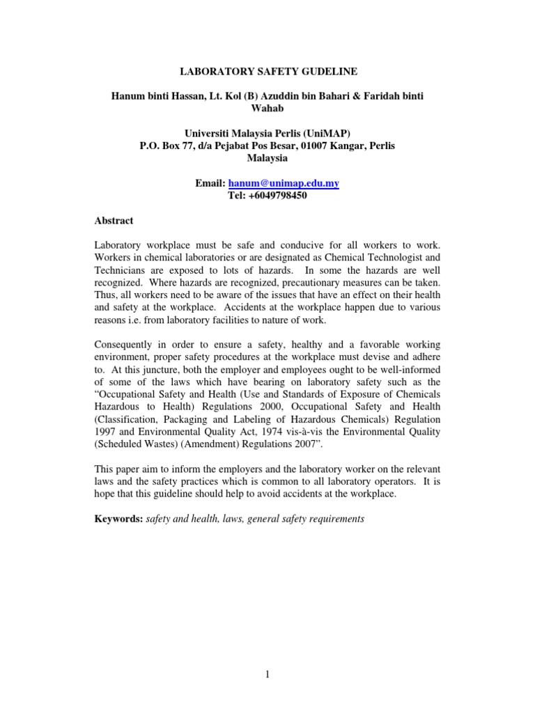 Laboratory Safety | PDF | Occupational Safety And Health | Laboratories