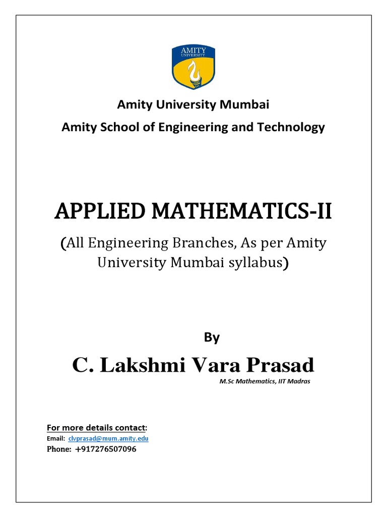 Applied Mathematics-Ii: C. Lakshmi Vara Prasad | PDF | Eigenvalues And ...