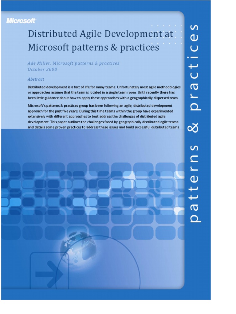 Distributed Agile Development at Microsoft Patterns and Practices | PDF