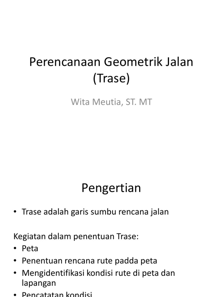 Modul 2. Perencanaan Geometrik Jalan (Perhitungan Trase) | PDF