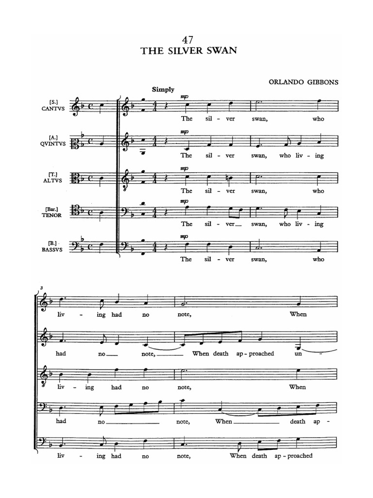 The Silver Swan - Gibbons | PDF
