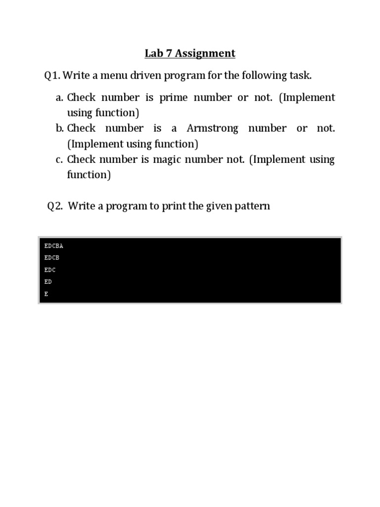 Lab 7 Assignment: Edcba Edcb EDC ED E | PDF | Computers | Technology ...