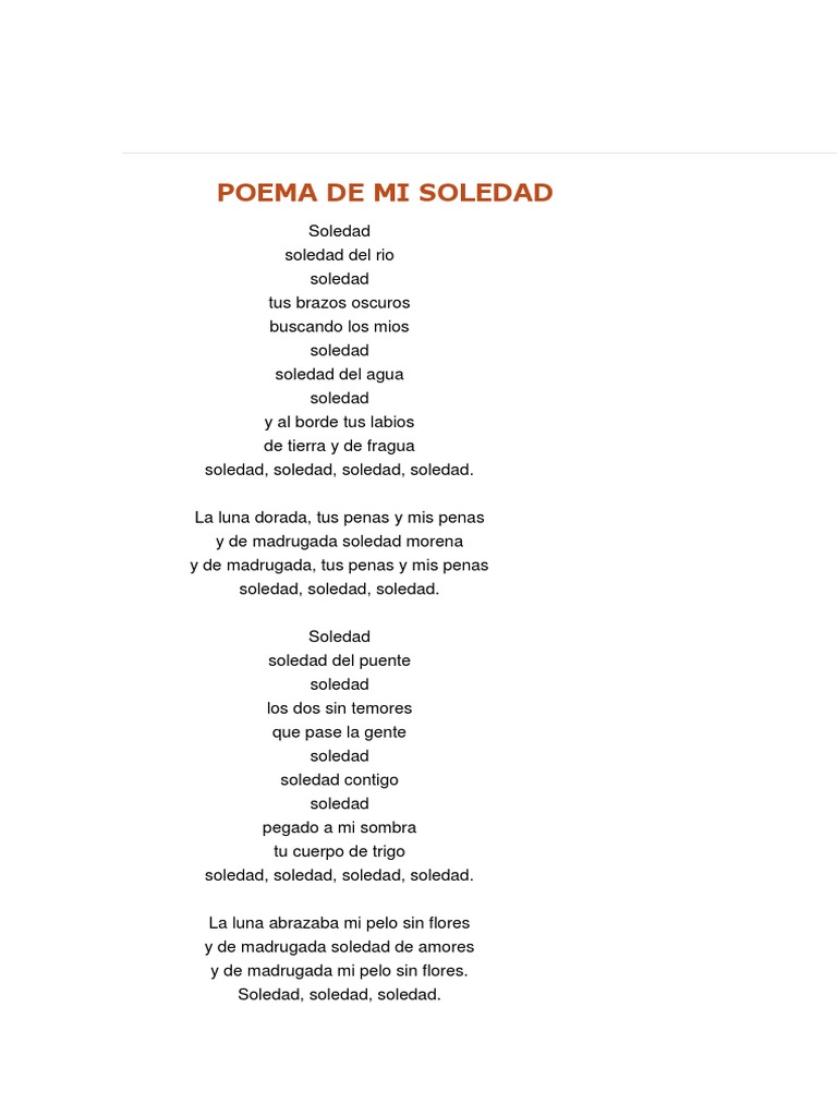 Poema de Mi Soledad | PDF
