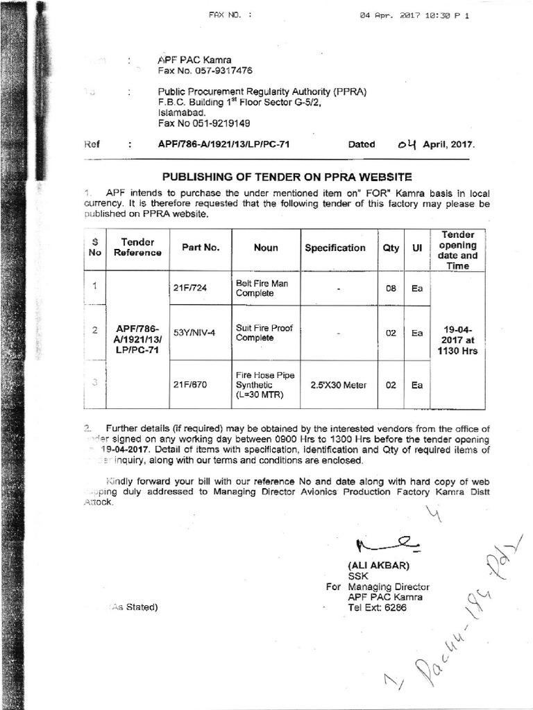 PPRA Tender | PDF | Business