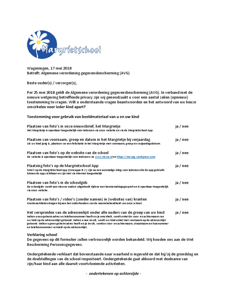 Toestemming Voor Gebruik Beeldmateriaal | PDF