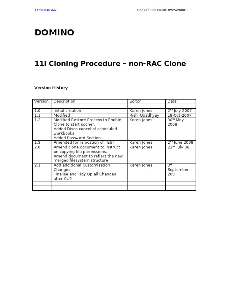 11i Cloning Procedure - Non-RAC | PDF | Oracle Database | Databases