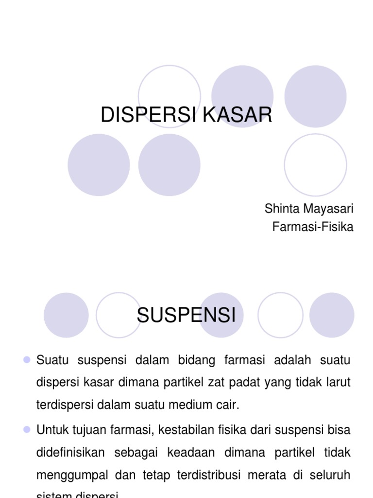 Dispersi Kasar & Emulsi Farmasi | PDF | Kajian Bahasa Asing | Sains ...