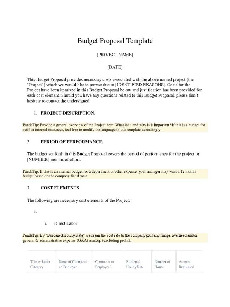 Budget Proposal Template | PDF | Cost | Business