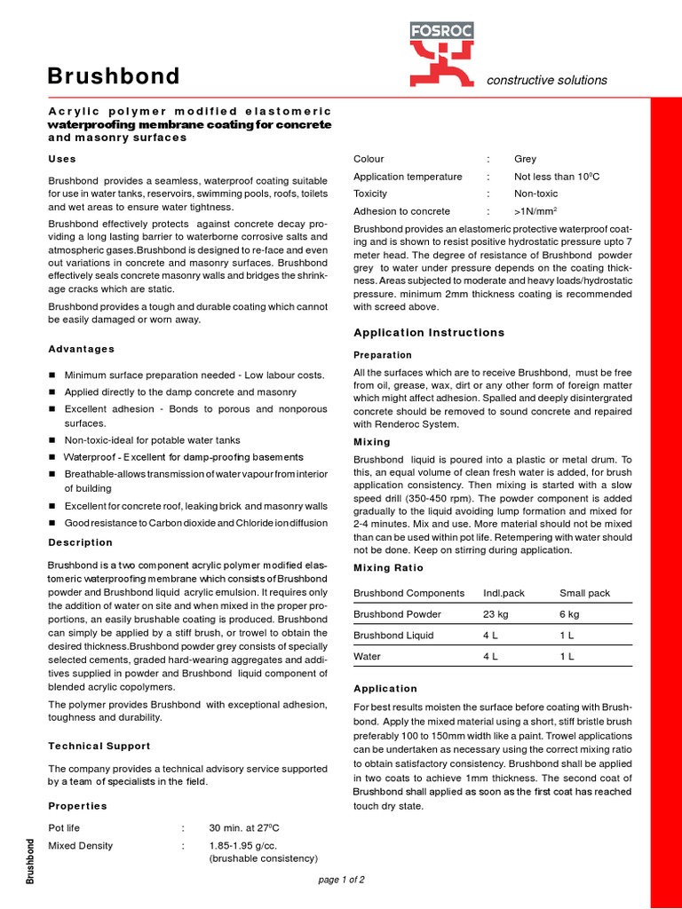 Brush Bond 3 | PDF | Concrete | Poly(Methyl Methacrylate)