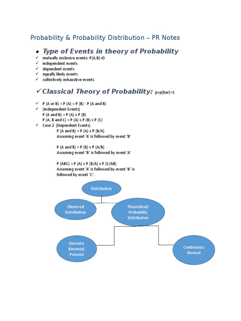1probability & Probability Distribution-PR Notes | PDF