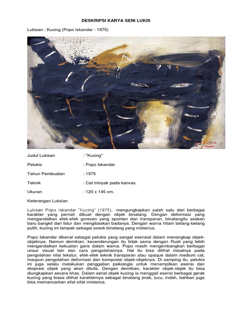 Deskripsi Karya Seni Lukis | PDF