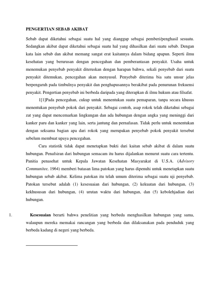 Pengertian Sebab Akibat | PDF