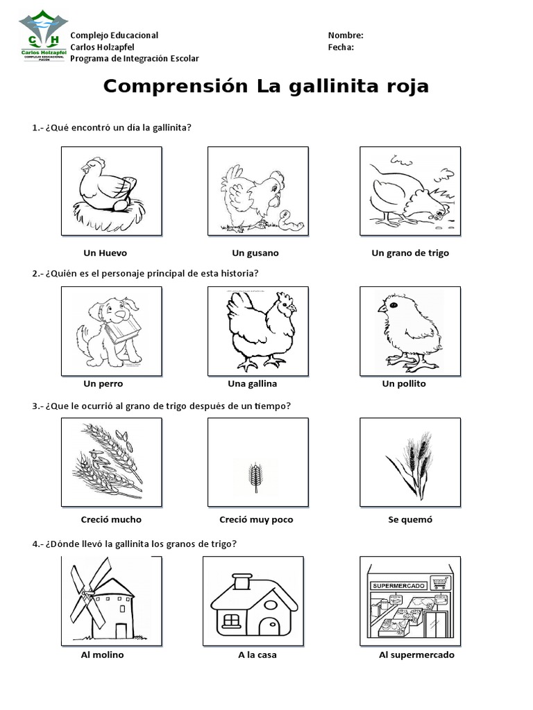 Comprension Gallinita Roja | PDF