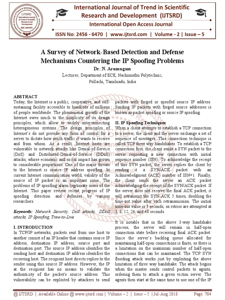A Survey of Network-Based Detection and Defense Mechanisms Countering ...