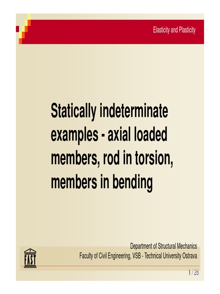 Statically Indeterminate Examples - Axial Loaded Members, Rod in ...