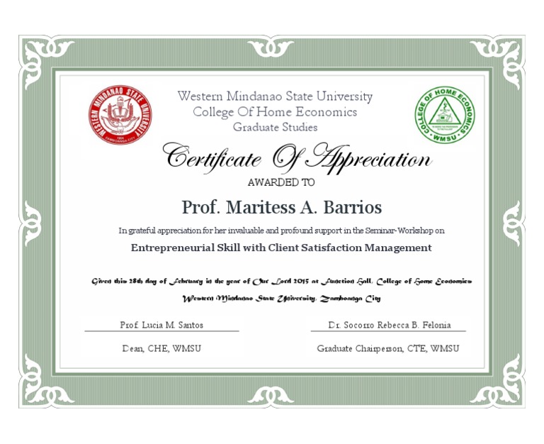 Maam Thess Certificate | PDF