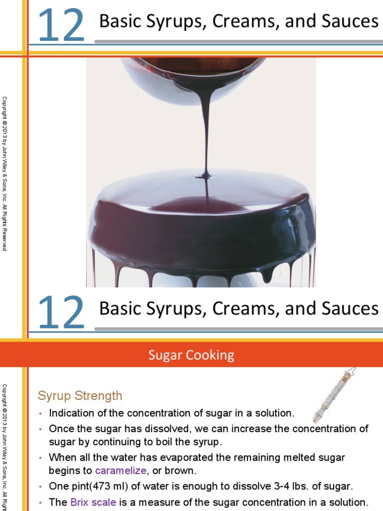 Basic Syrups, Creams, and Sauces | PDF | Custard | Food Ingredients