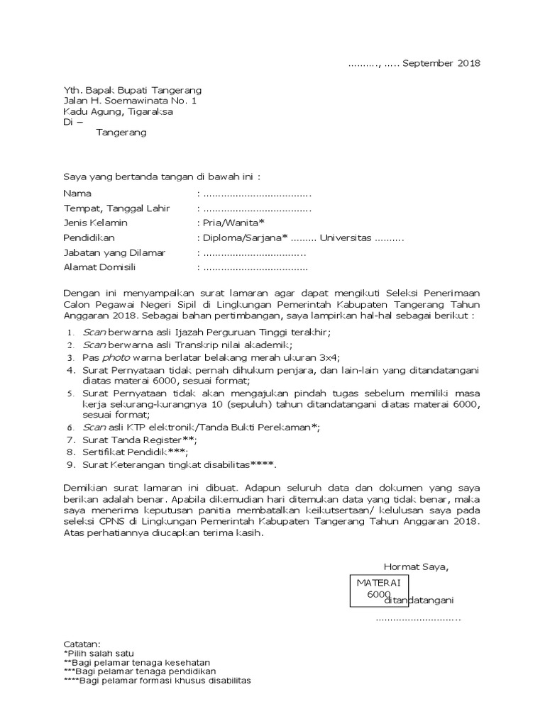 4 - Format Surat Lamaran | PDF