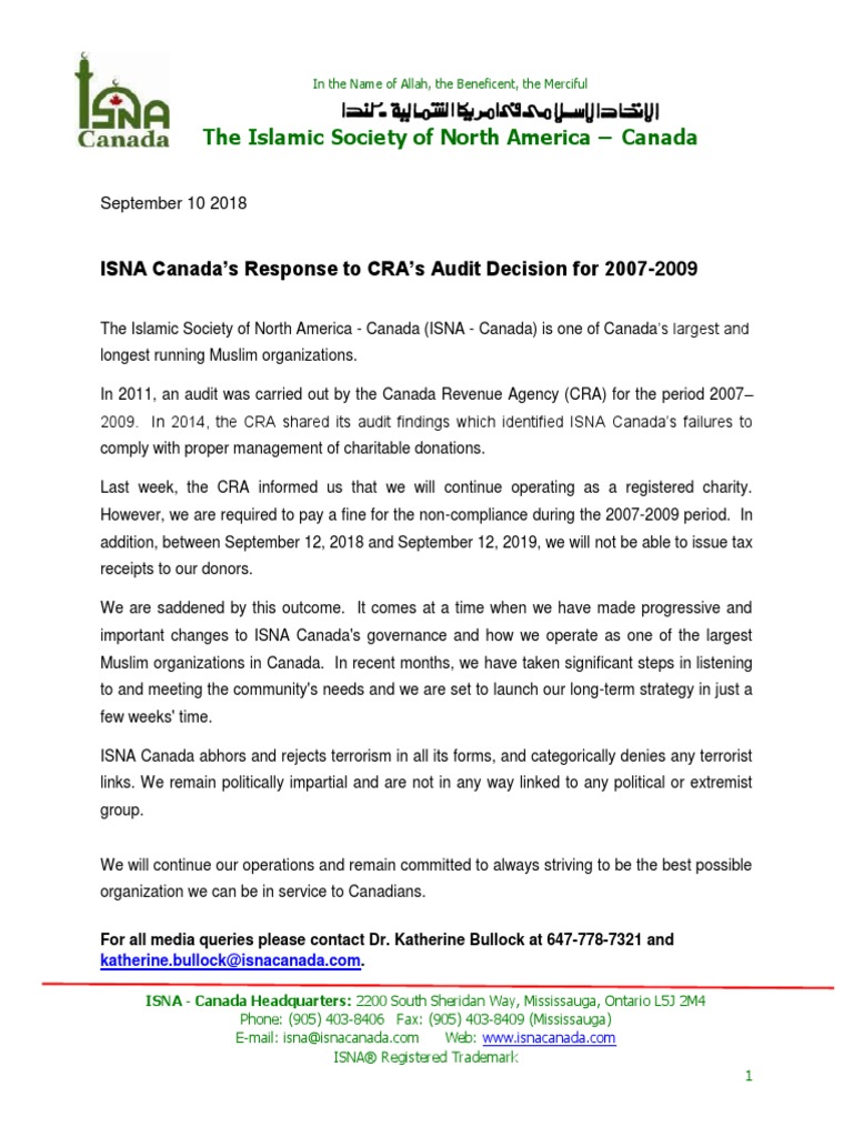 Statement - CRA Audit Decision | PDF