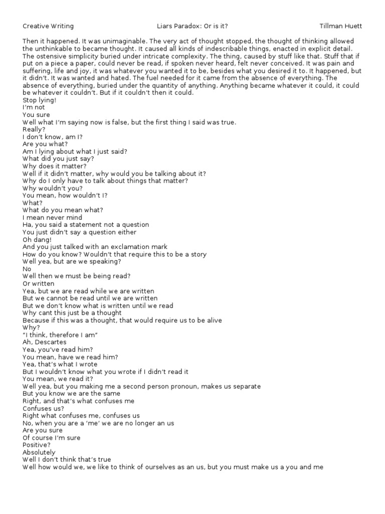 Confusing Short Story 10-4 Tillman Huett | PDF | Thought