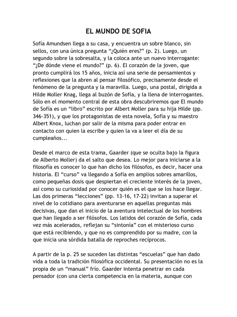 El Mundo de Sofia | PDF | Verdad | Science
