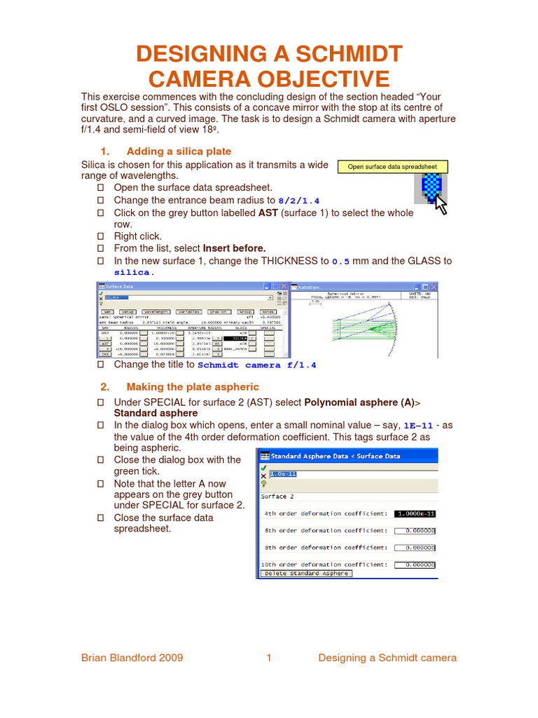 2009 Schmidt Camera | PDF | Lens (Optics) | Camera