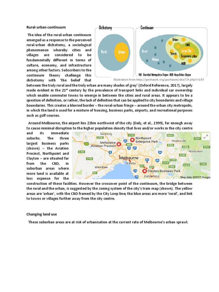 Rural Urban Continuum Melbourne | PDF