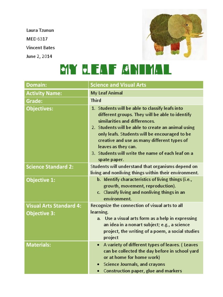 My Leaf Animal | PDF | Leaf | Students