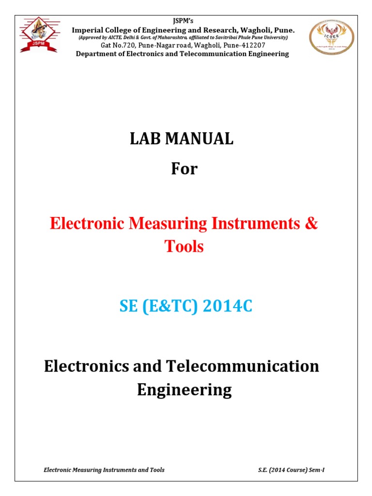 EMIT LAB MANUAL Final | PDF | Analog To Digital Converter | Sampling ...