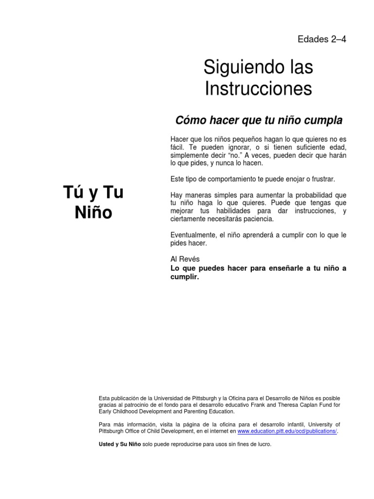 Siguiendo Las Instrucciones Espanol