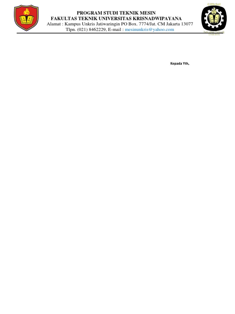 Kop Surat Unkris | PDF