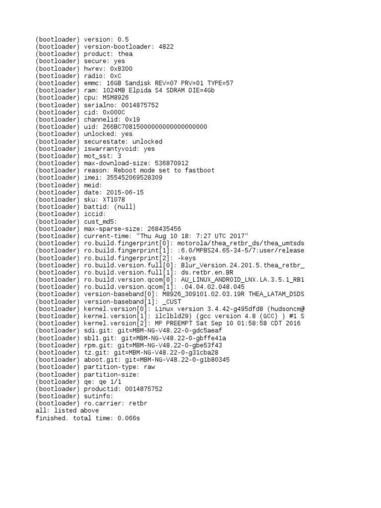 Fastboot Getvar All Hosts 601 | PDF