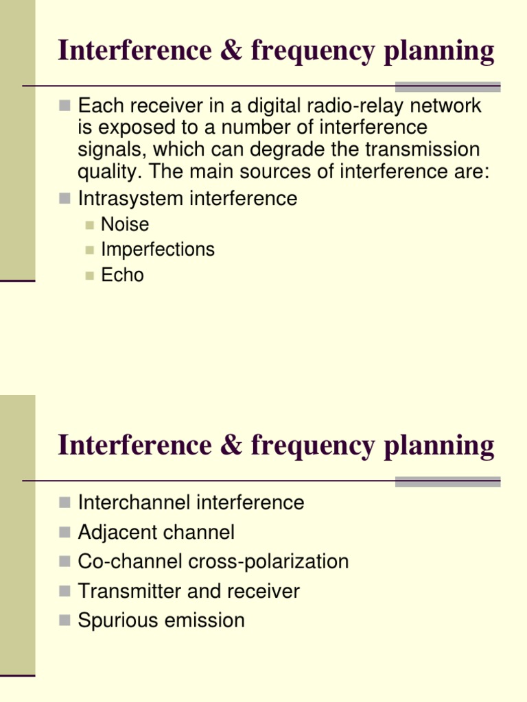 Interference & Frequency Planning | PDF | Electromagnetic Interference ...