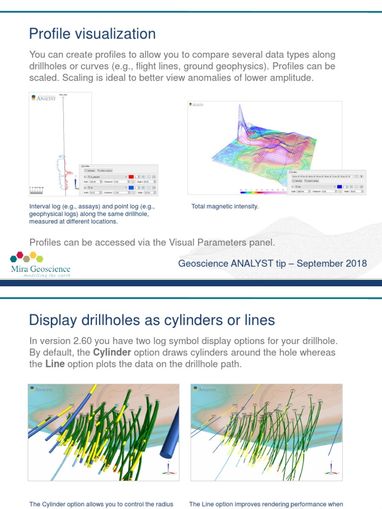 Profile Visualization: Geoscience ANALYST Tip - September 2018 | PDF | Data Type | Amplitude