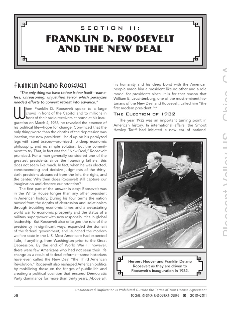 History Part II Franklin D. Roosevelt and the New Deal | Public Works ...