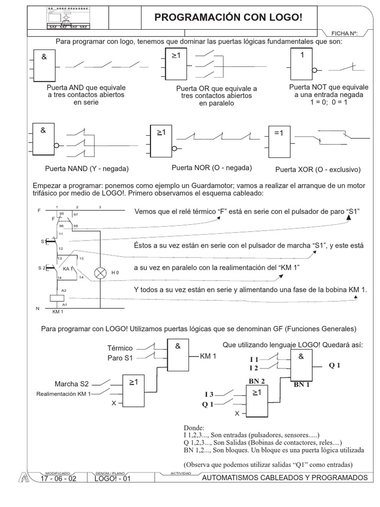 Manual Rápido Programación LOGO! PDF | PDF | Puerta lógica ...