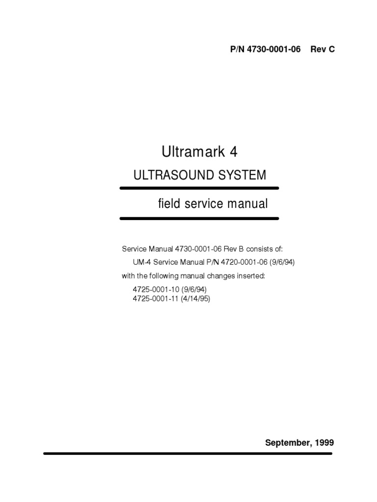ATL Ultramark 4 Ultrasound System - Service Manual PDF | PDF ...