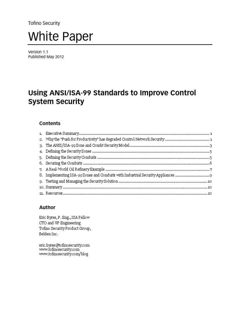Using ANSI ISA 99 Standards WP May 2012 PDF | PDF | Computer Security ...