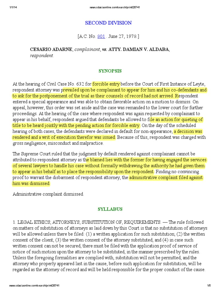 Adarne vs. Aldaba | PDF | Lawsuit | Lawyer