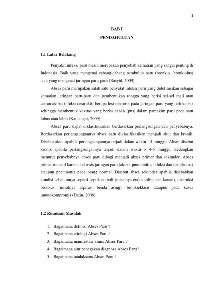 Rontgen Abses Paru: Diagnosis dan Tatalaksana | PDF
