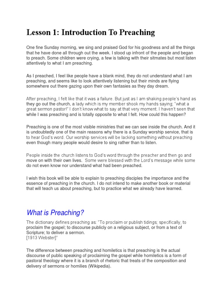 Introduction To Preaching2 | PDF | Sermon | Homiletics